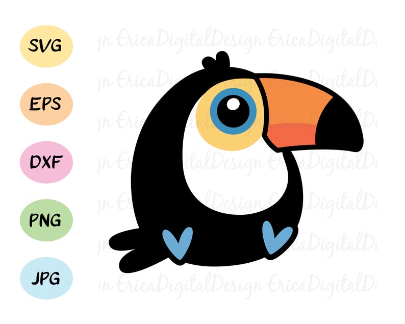 Toucan Layered SVG Cutting File Cute Baby Toucan Cut File Tropical Bird ...