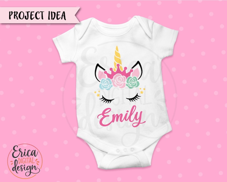 Unicorn Face SVG Unicorn Eyelashes Cut File Crown Flowers | Etsy