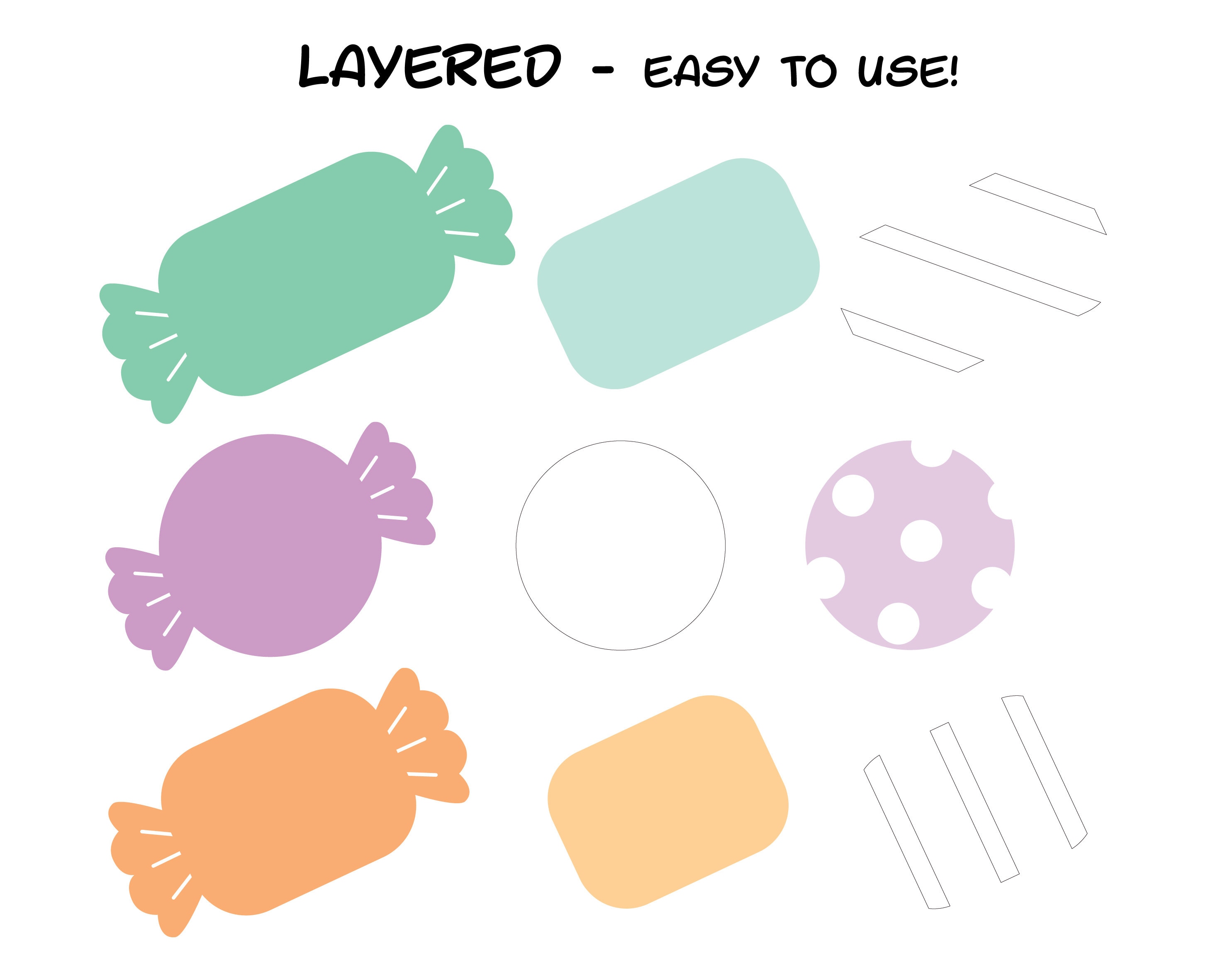 Cute Candy SVG Cut File Kawaii Holiday Candies Vector Sweet Cutting ...