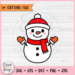 Cute Snowman SVG Christmas Snowman Layered Cut File Cricut Silhouette ...