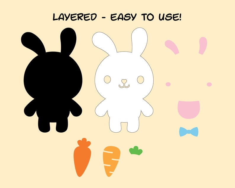 Bunny SVG Baby Rabbit Layered SVG Cutting File Cute Bunny Cut | Etsy