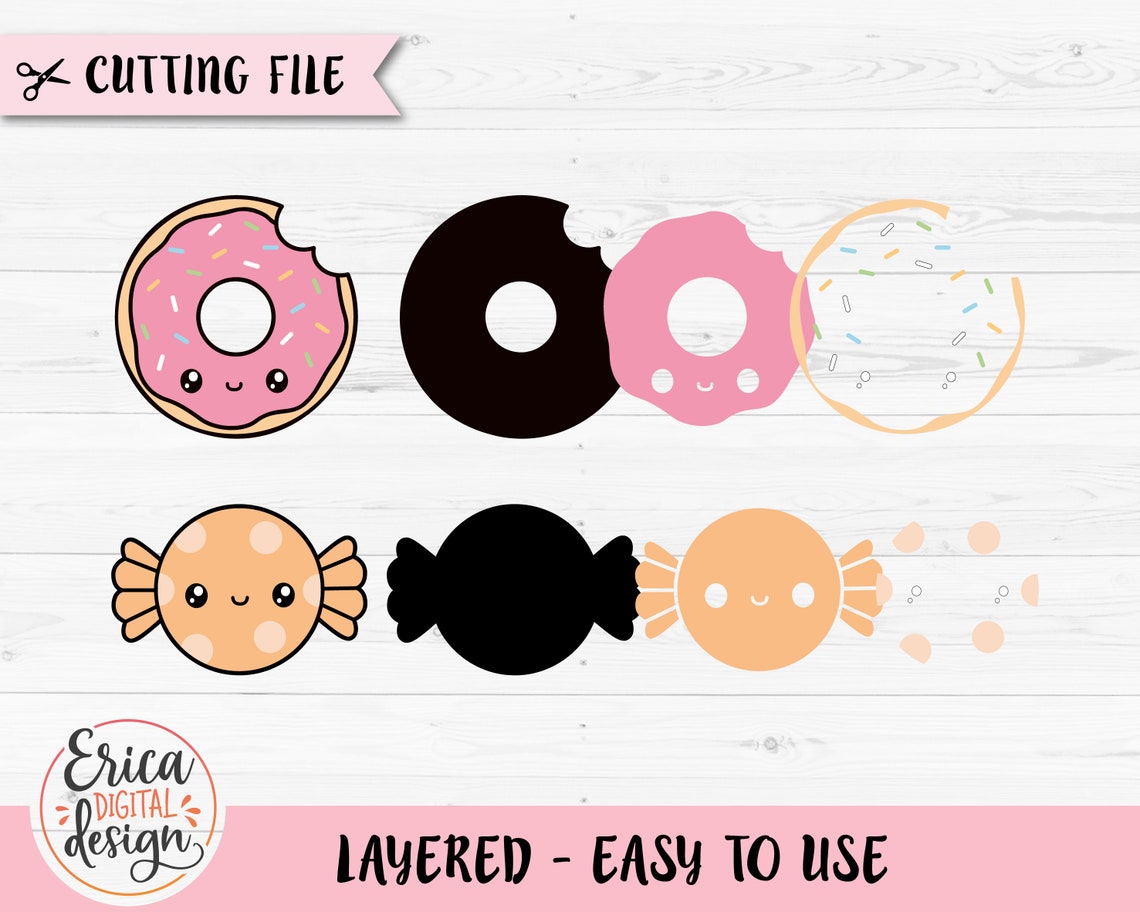 Sweets SVG Bundle Candy Layered Cut File Cricut Silhouette - Etsy
