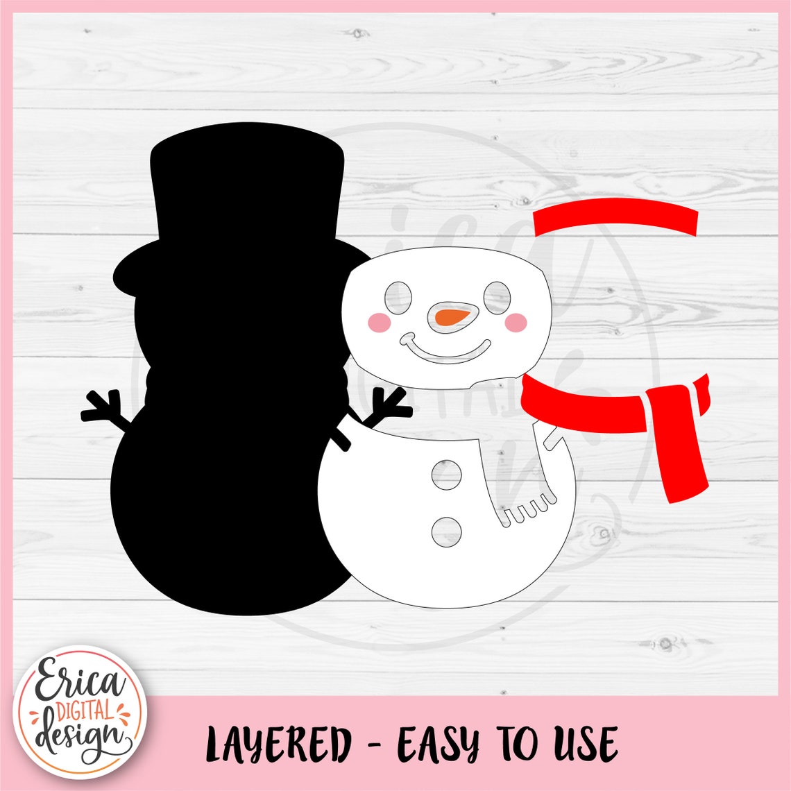 Cute Snowman Layered SVG Cut File for Cricut Silhouette Funny Christmas ...