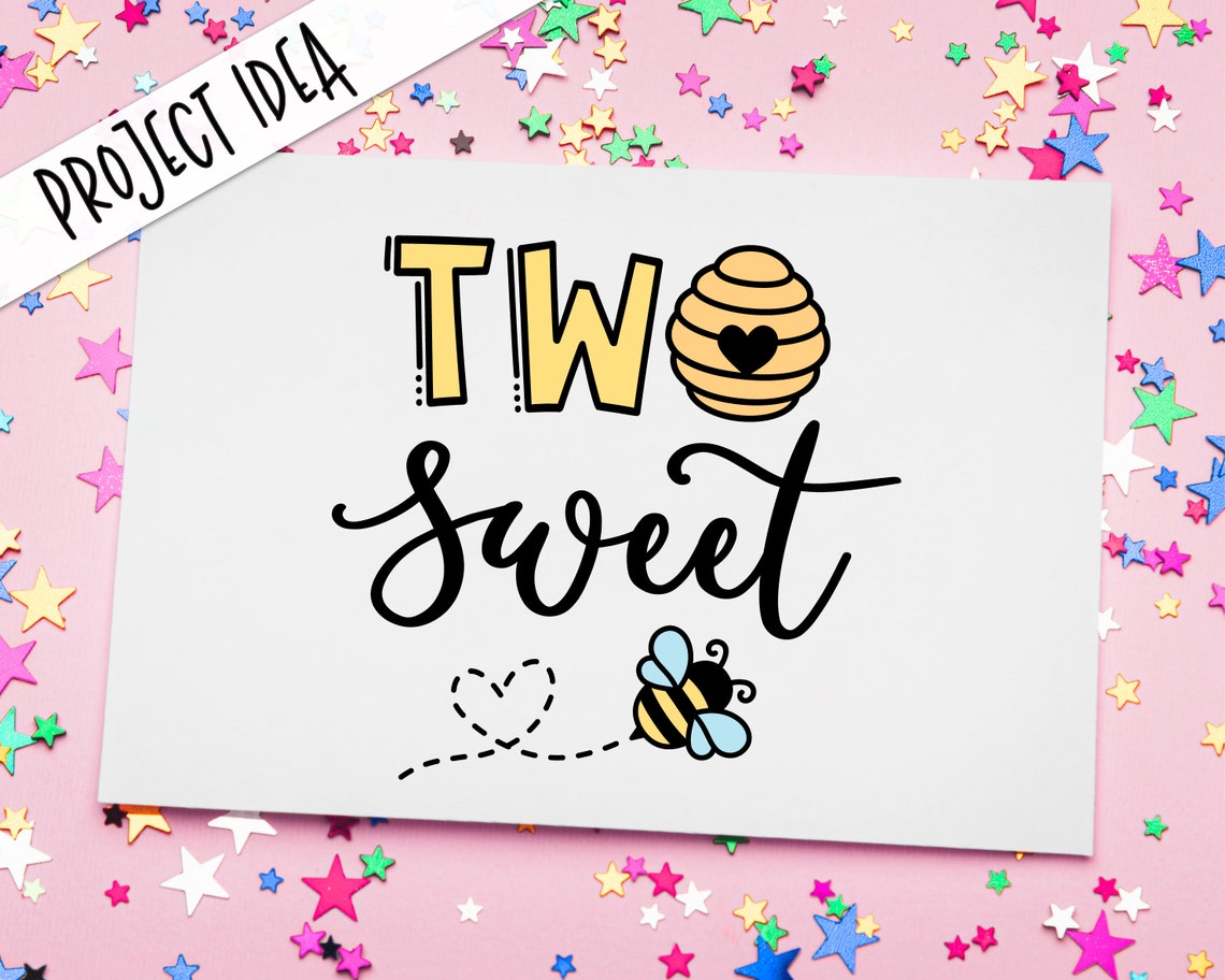 Two Sweet SVG 2nd Second Birthday Cut File 2 Years Old Baby - Etsy