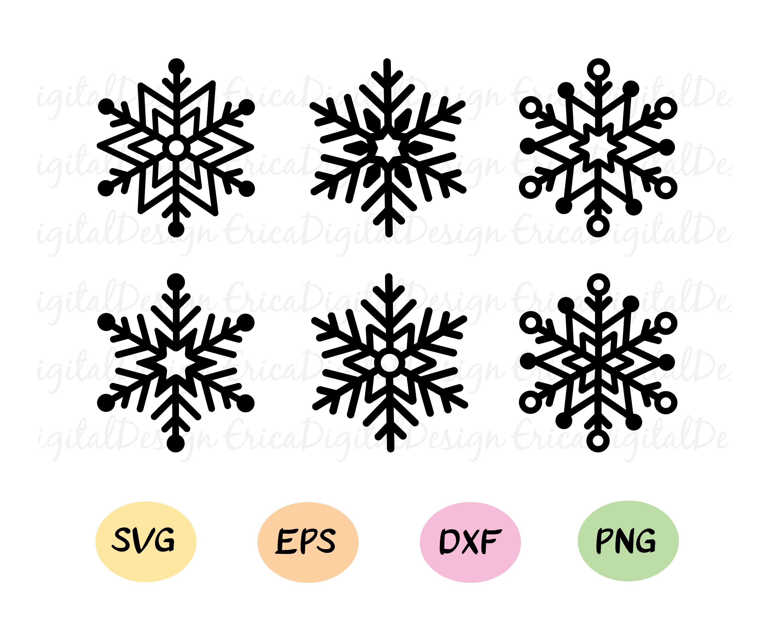 Snowflake SVG Cut File Christmas Snowflakes Vector Winter Snow - Etsy