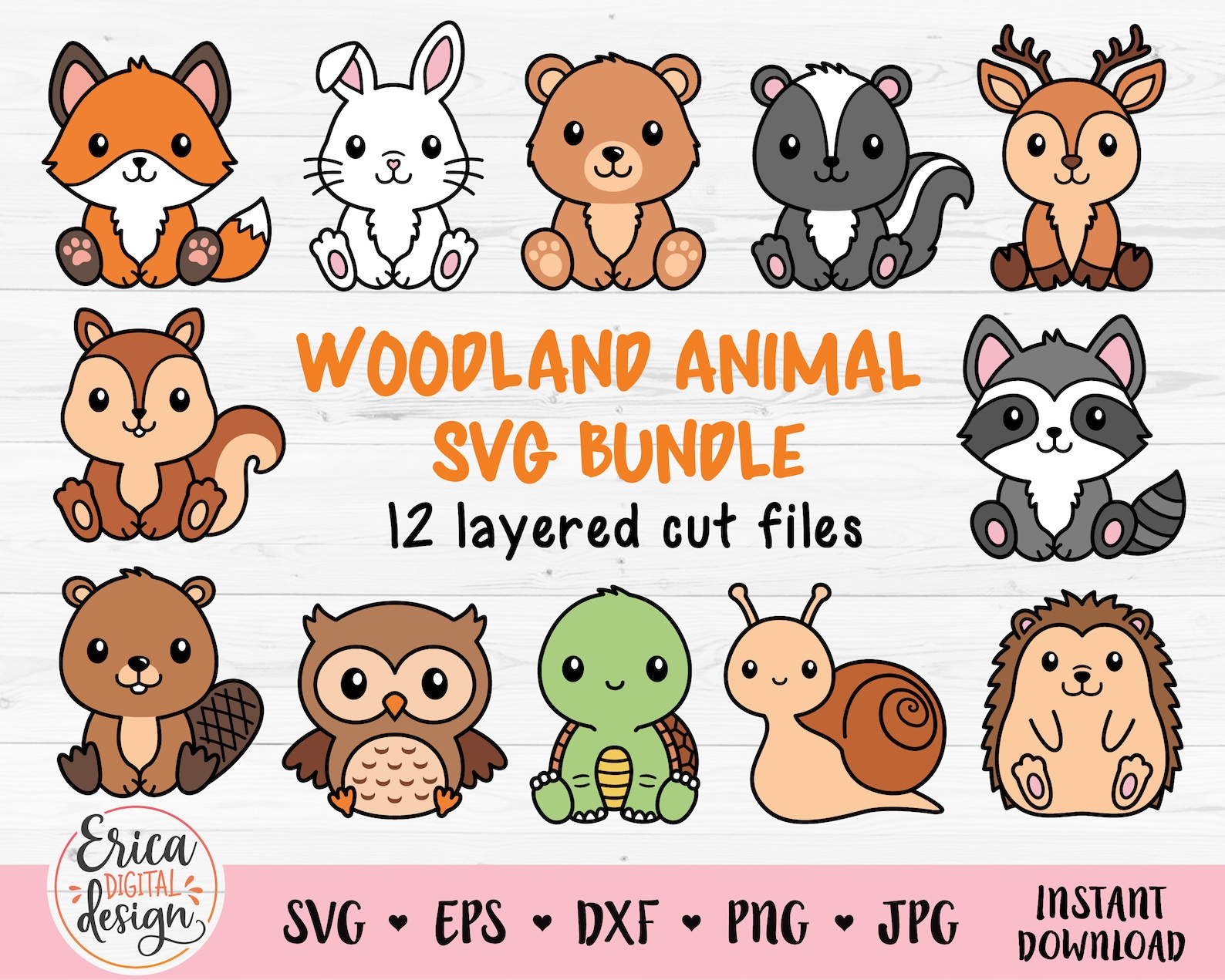 Woodland Animals Layered SVG Cut File Cricut Silhouette Forest - Etsy