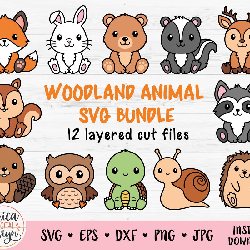 Woodland Animals Svg - Etsy