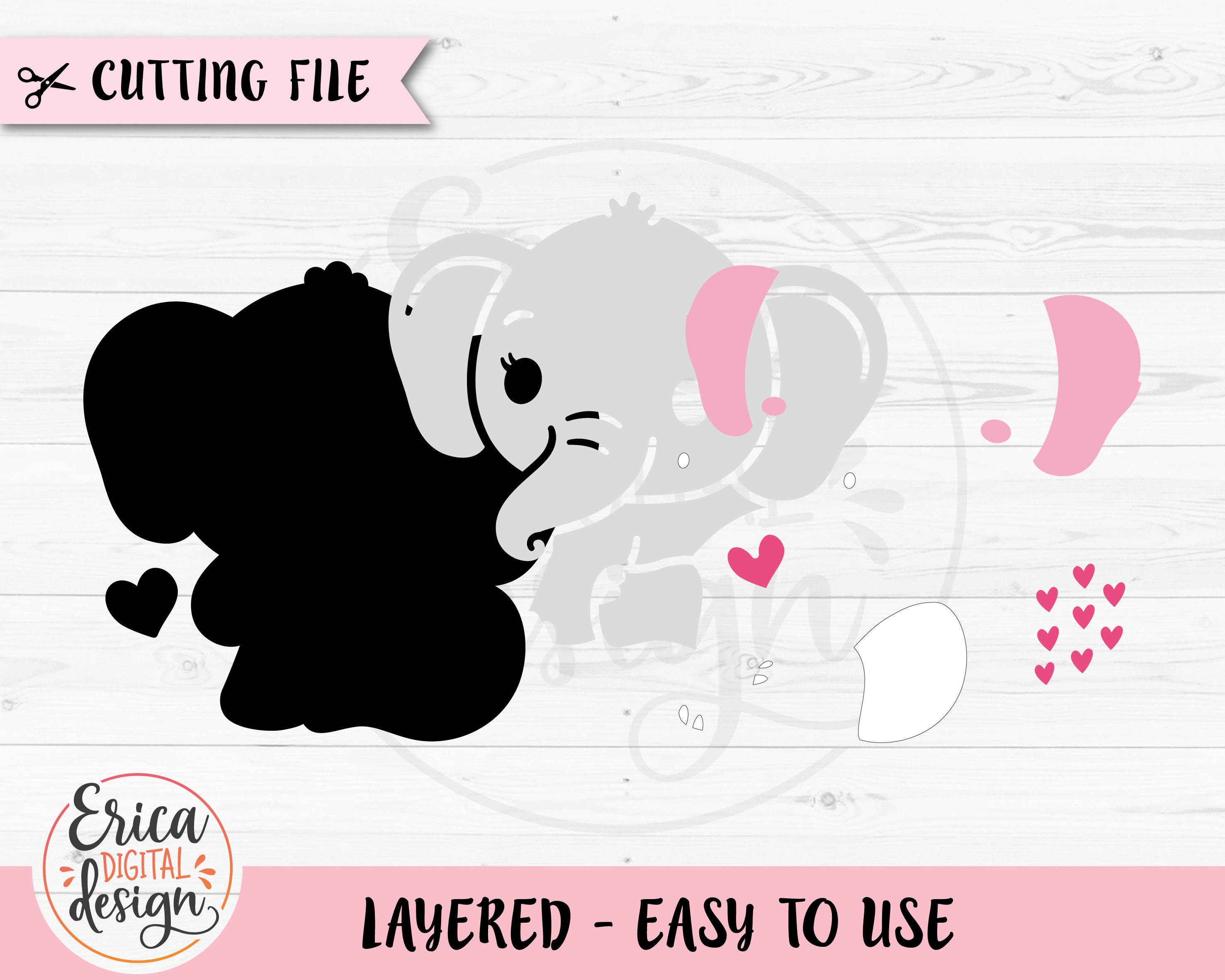 Baby Elephant Girl SVG Cut File Cute Elephant Diaper New Born - Etsy