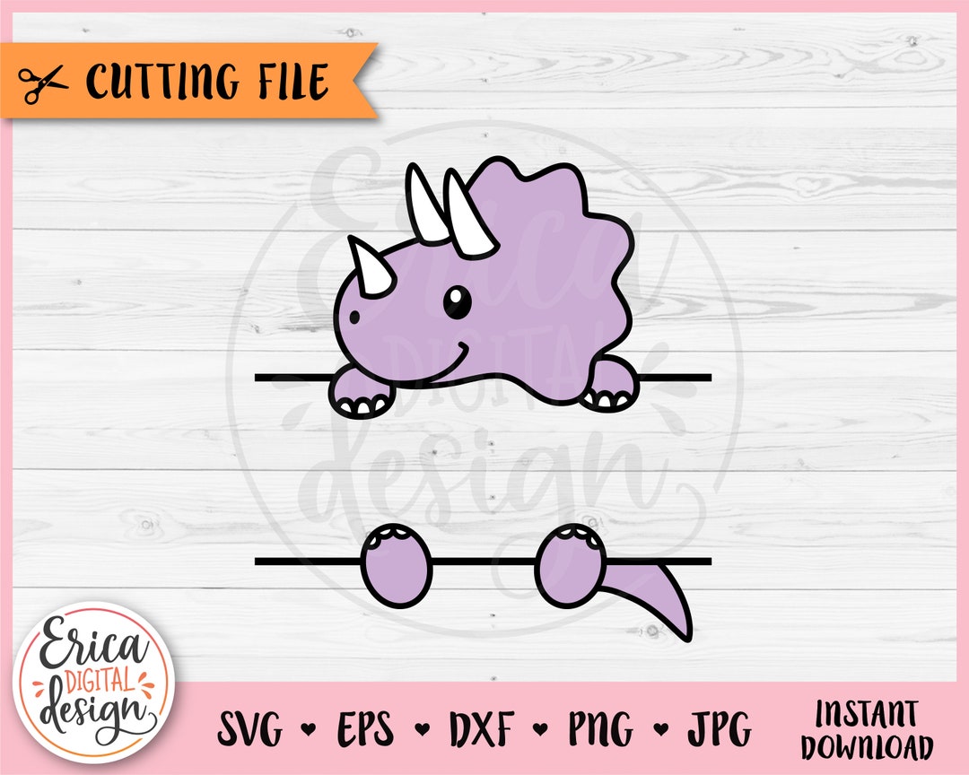 Split Dinosaur SVG Baby Dinosaur Name Frame Cut File Cricut Silhouette ...