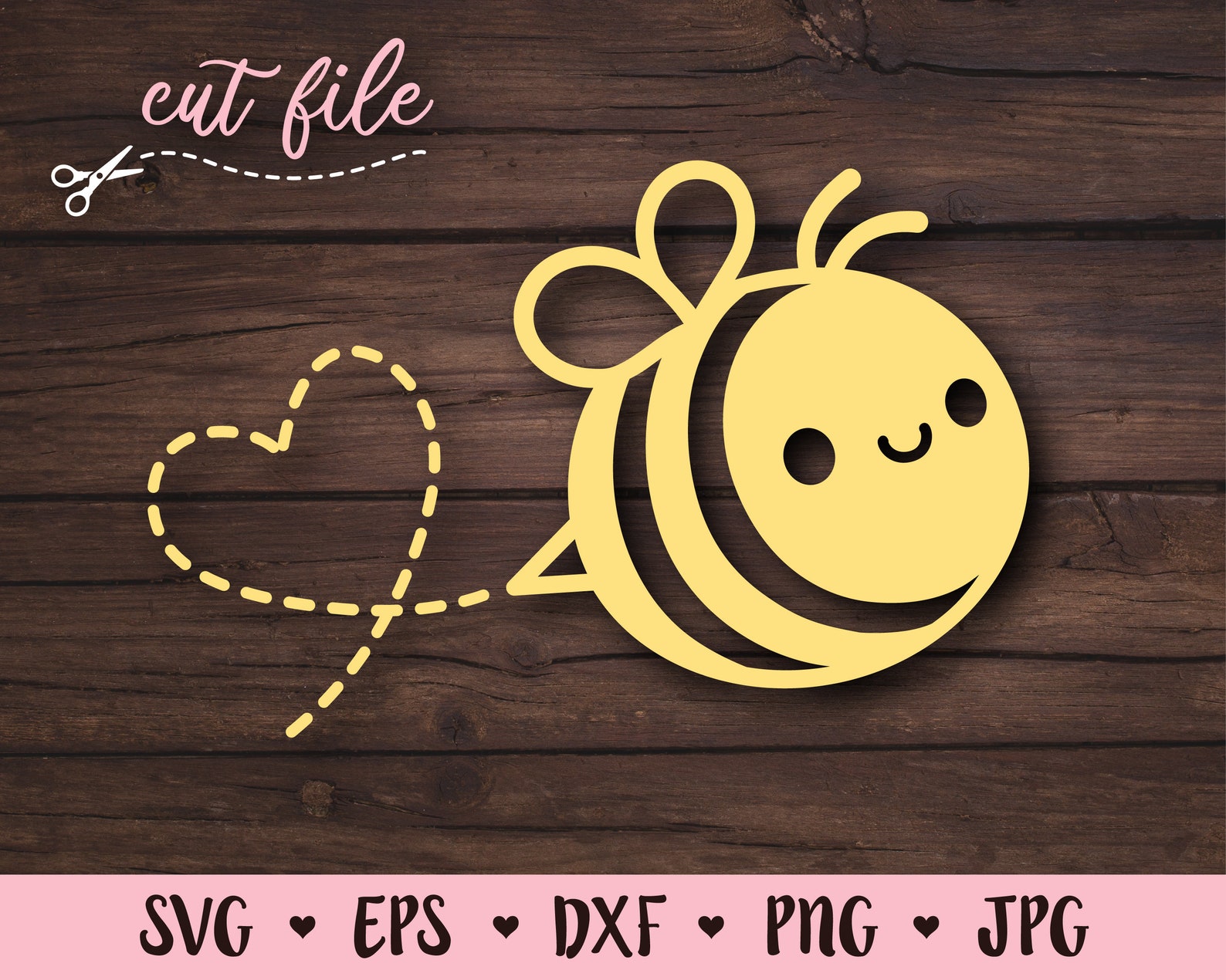 Bee SVG Cut File Cute Bumble Bee Kawaii Honeybee Spring Animal - Etsy ...