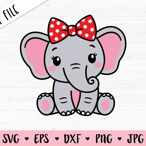 Baby Elephant SVG Cute Elephant Girl Daisy Cut File Sweet | Etsy