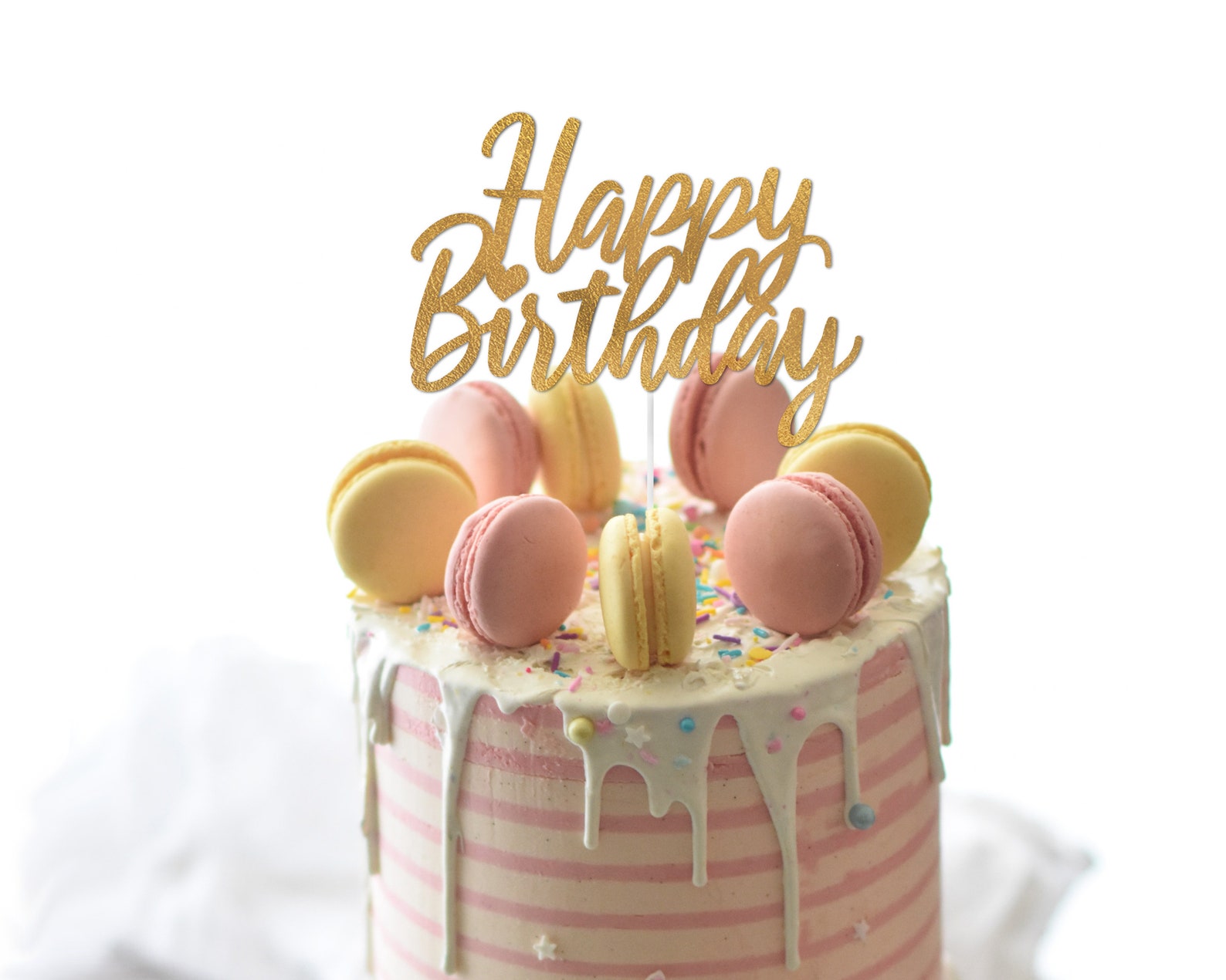 Birthday Cake Topper SVG Happy Birthday Cut File Cupcake Topper Girl ...