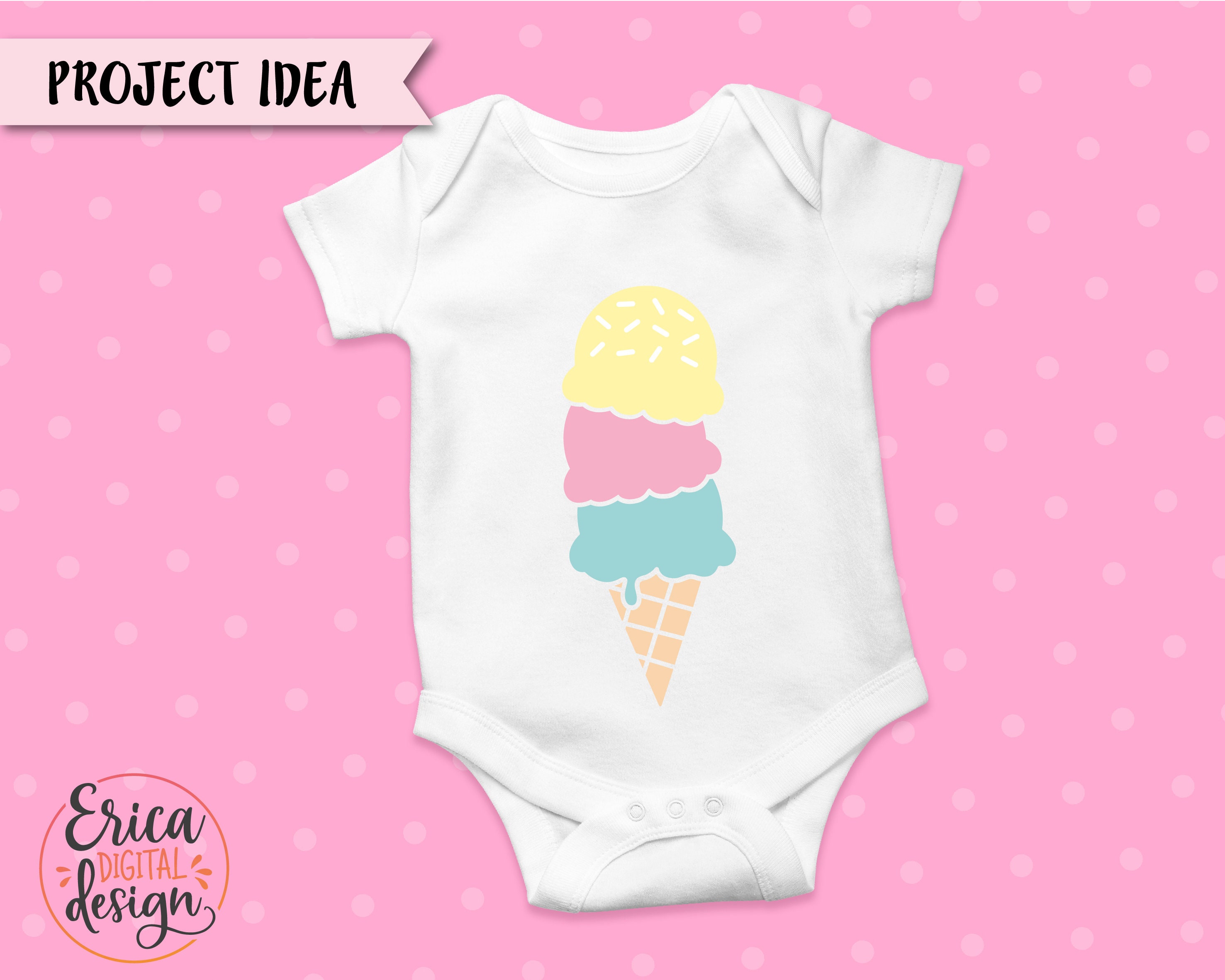 Ice Cream Svg Cut File Triple Ice Cream Cone Summer Party Etsy Canada