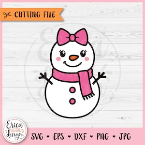Snowman SVG Cute Snowman Girl Layered Cut File for Cricut Silhouette ...