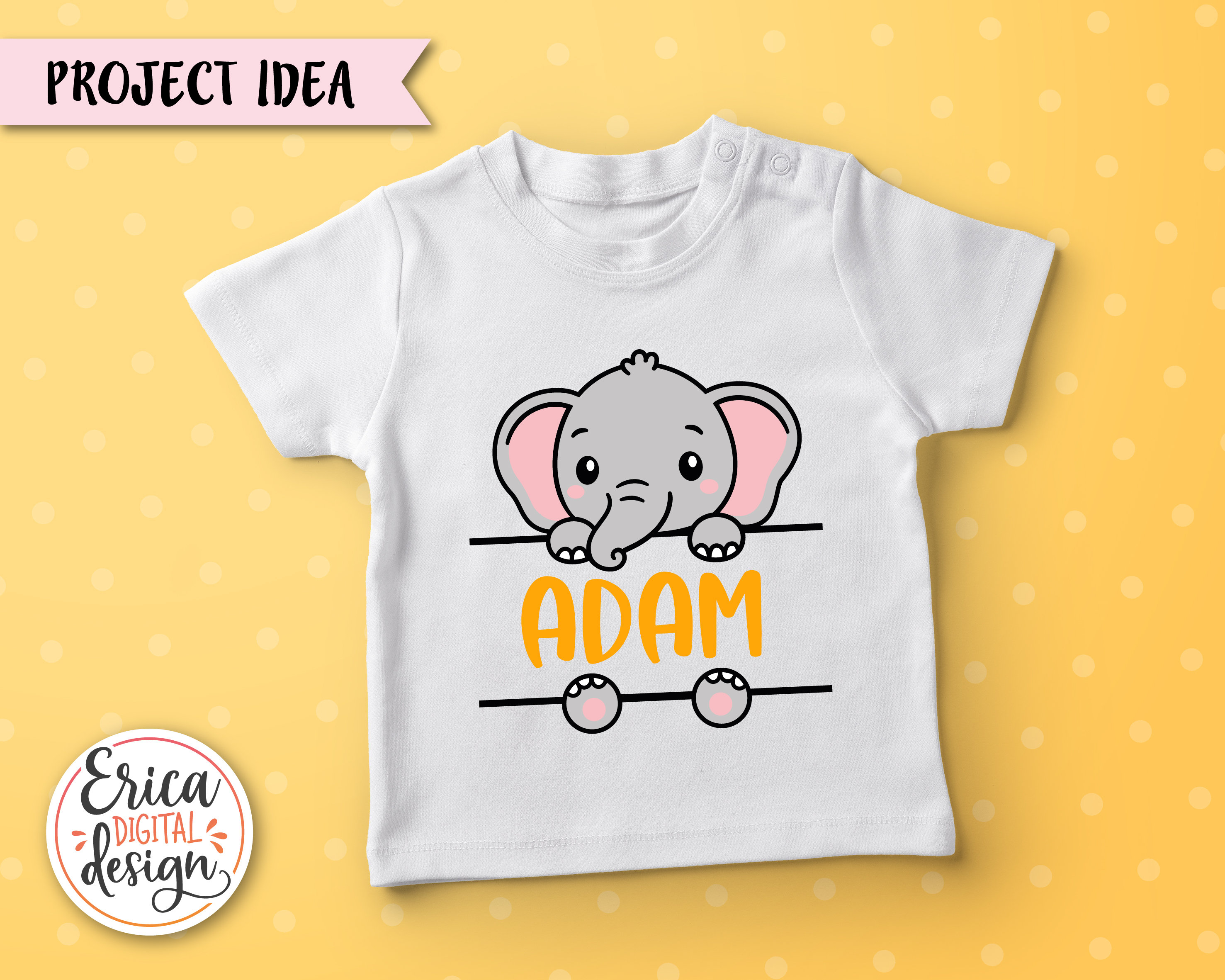 Elephant Monogram SVG Split Monogram Name Frame Cricut - Etsy