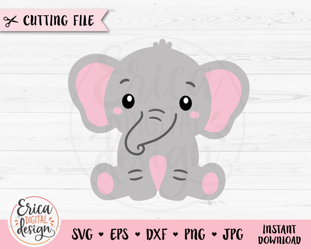 Baby Elephant SVG Cute Elephant Cut File Baby Shower Boy Girl Shirt ...
