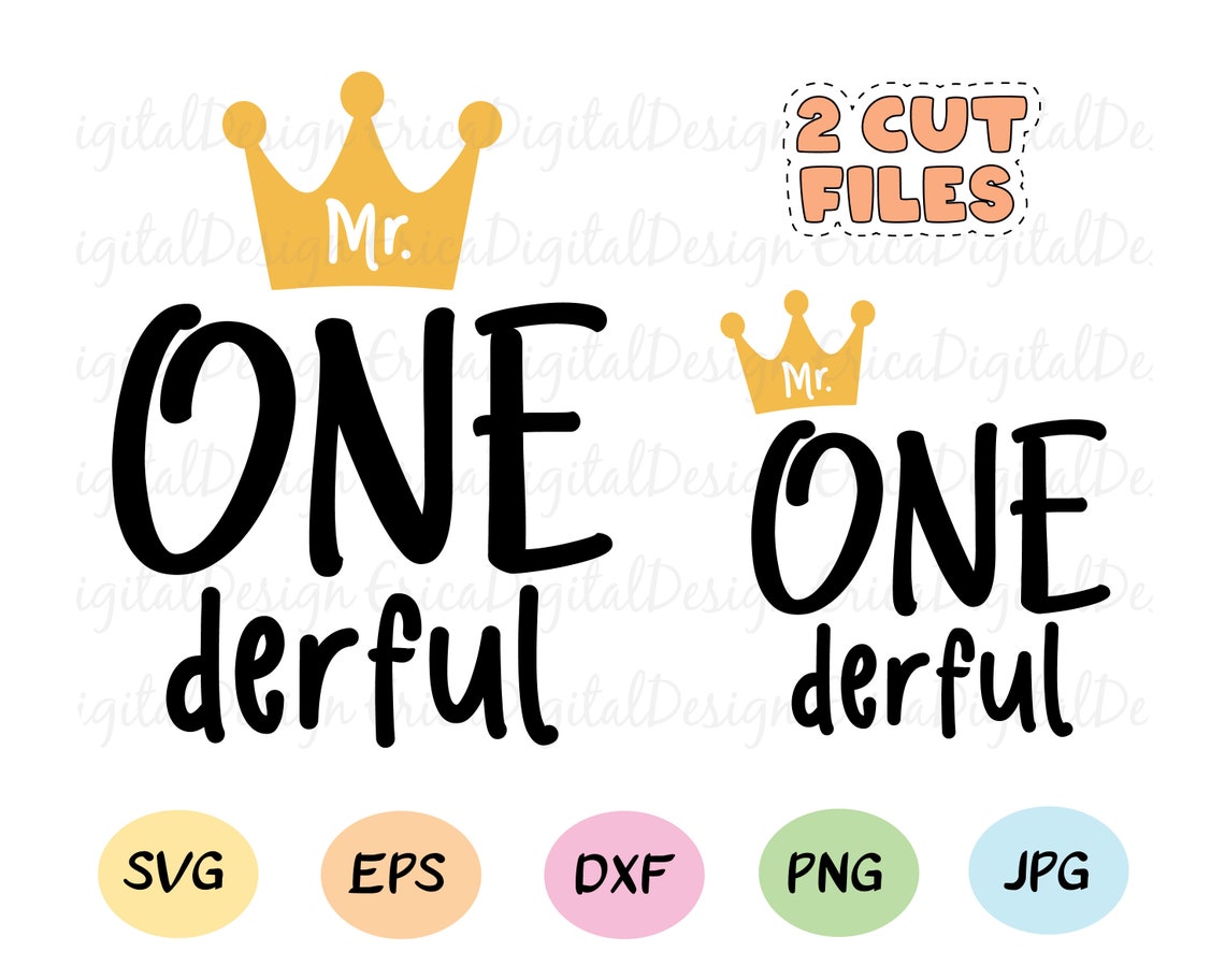 Mr. One Derful SVG Cut File Wonderful Boy First Birthday Cutting File ...