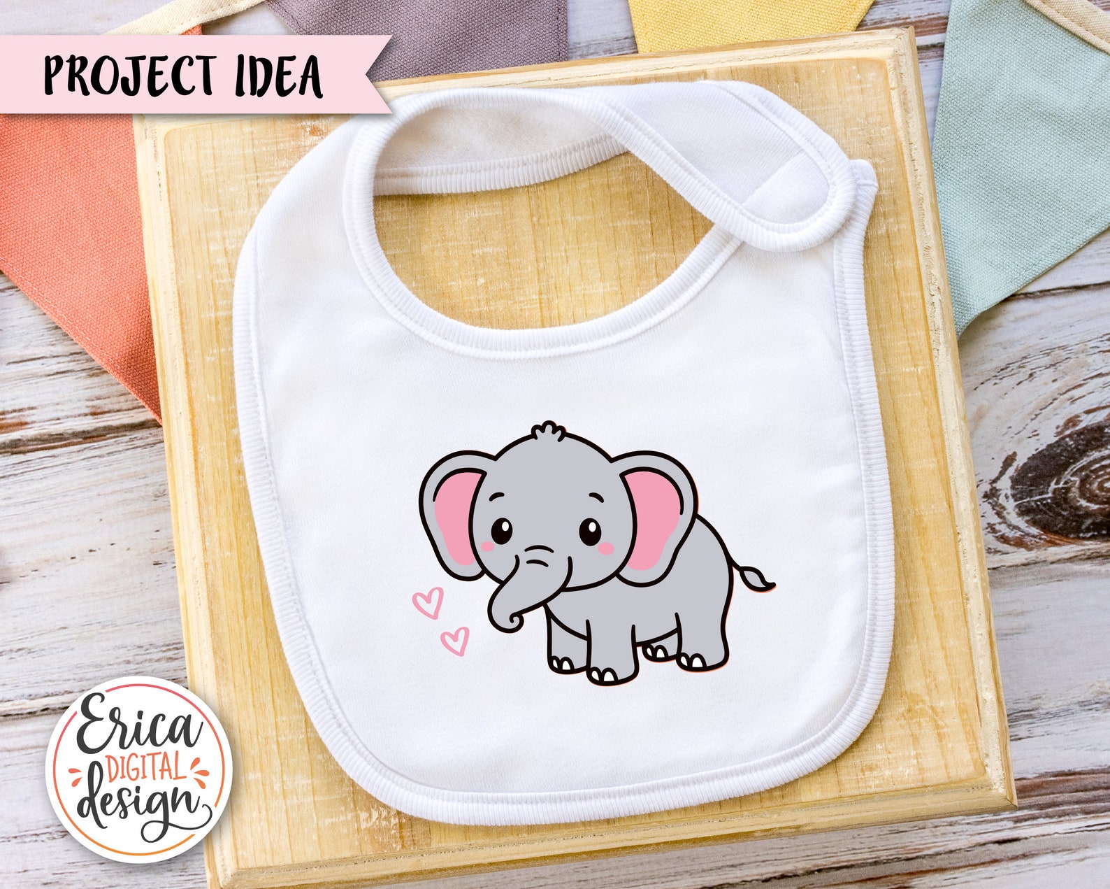 Baby Elephant Layered SVG Cut File Cricut Silhouette Cute Elephant Baby ...