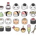 Sushi Kawaii Clipart Bundle Cute Sushi Clip Art Onigiri Nigiri Maki ...