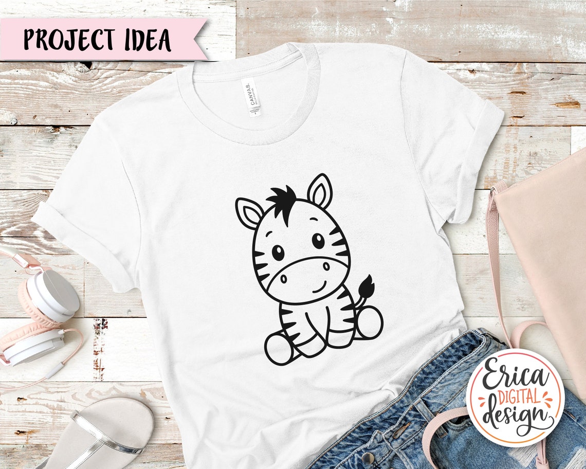 Zebra SVG Cute Baby Zebra Outline Cut File Cricut Silhouette - Etsy