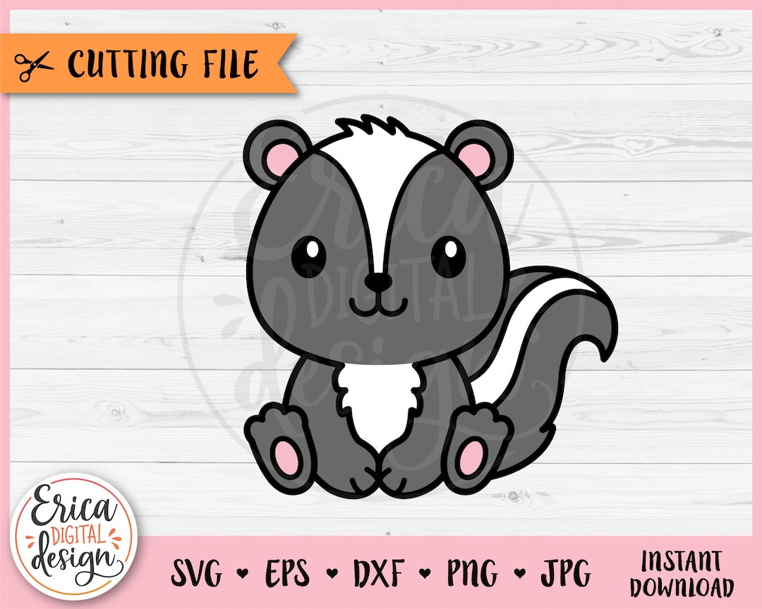 Cute Skunk Layered SVG Cut File for Cricut Silhouette Baby Skunk ...