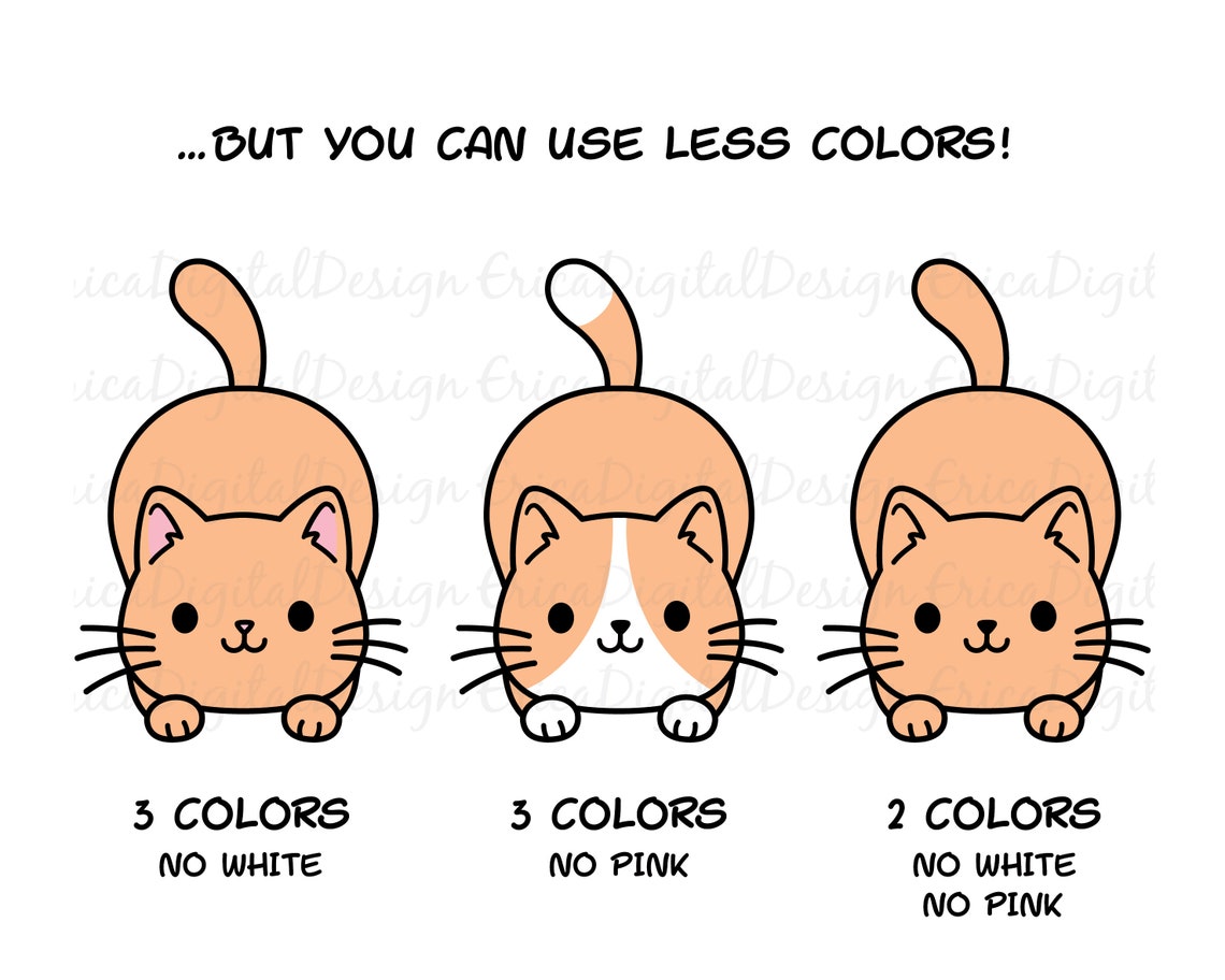 Cute Cat Layered SVG Cut File Kawaii Orange Cat Cutting File Kitty ...