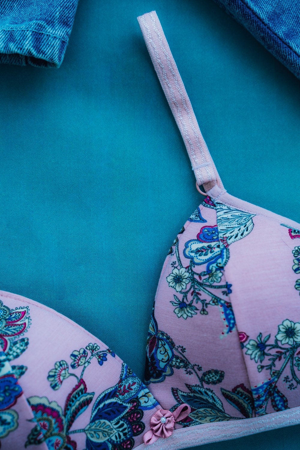 High Quality Comfortable Flower Print Bra A Cup Size - Etsy Australia