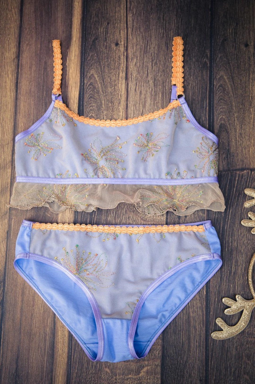 Sof Oeko Tex Cotton First Bra and Panties for Preteens With - Etsy