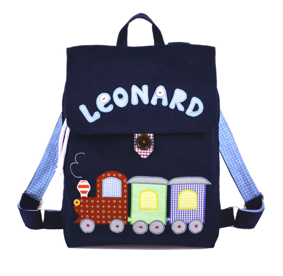 Personalised Backpack With a Train for a Toddler, a Bag With a Train ...
