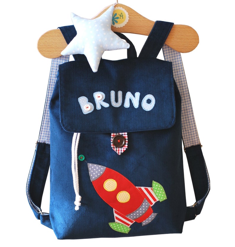 Preschool Personalized Backpack for a Boy With Rocket App - Etsy