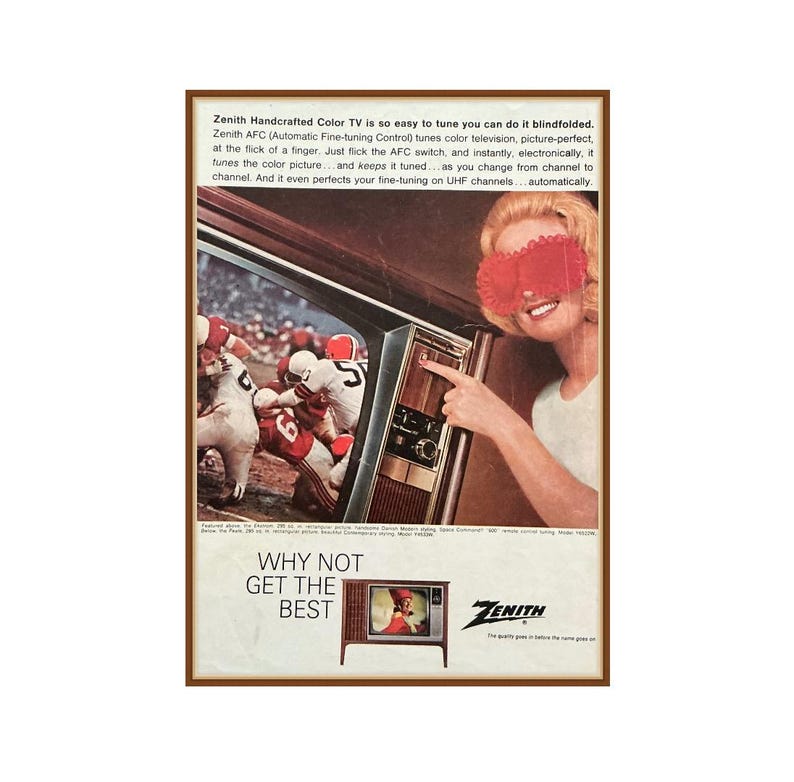Vintage Zenith Color TV Advertisement - Etsy
