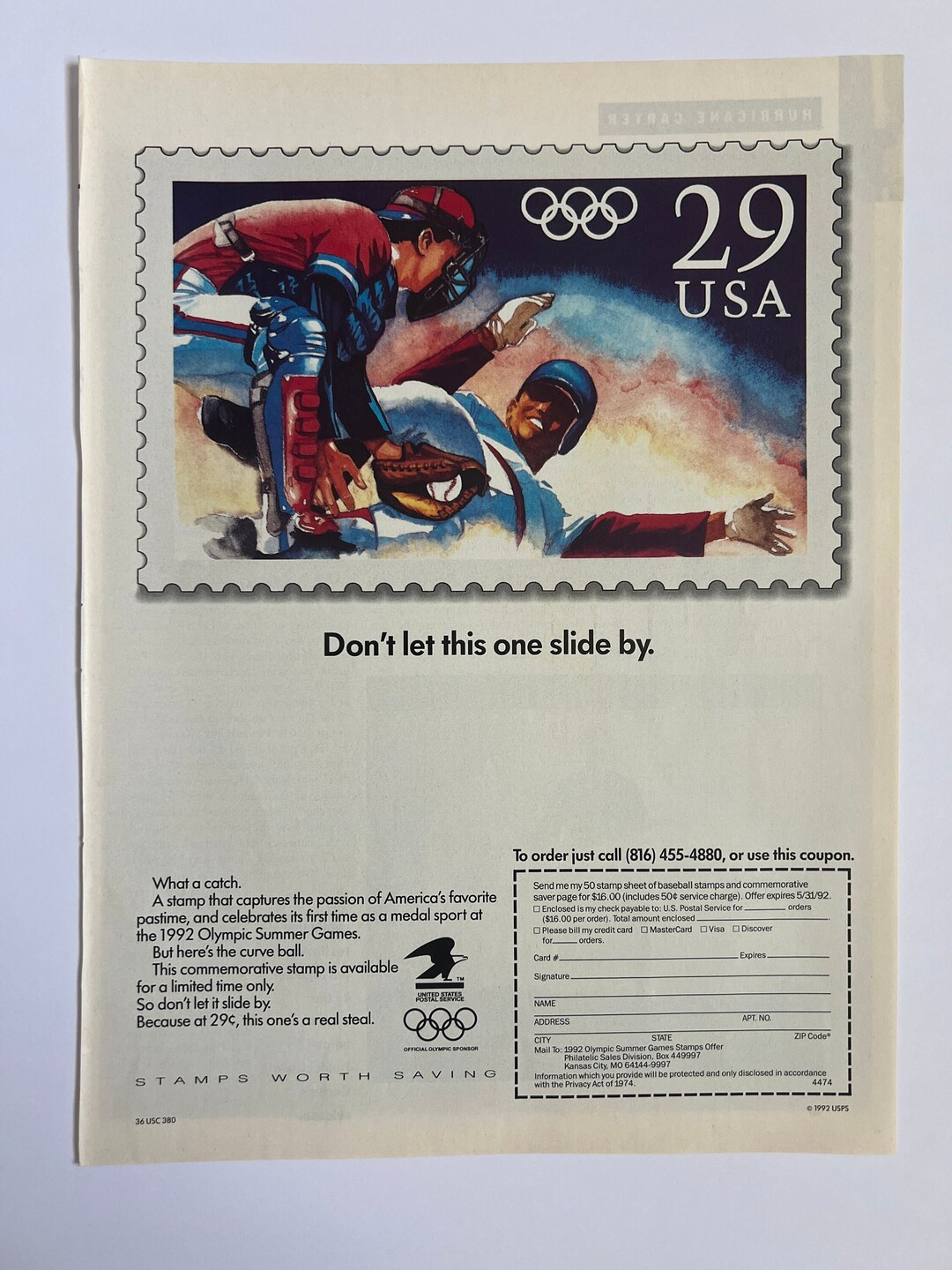 Vintage USPS Olympics Advertisement - Etsy