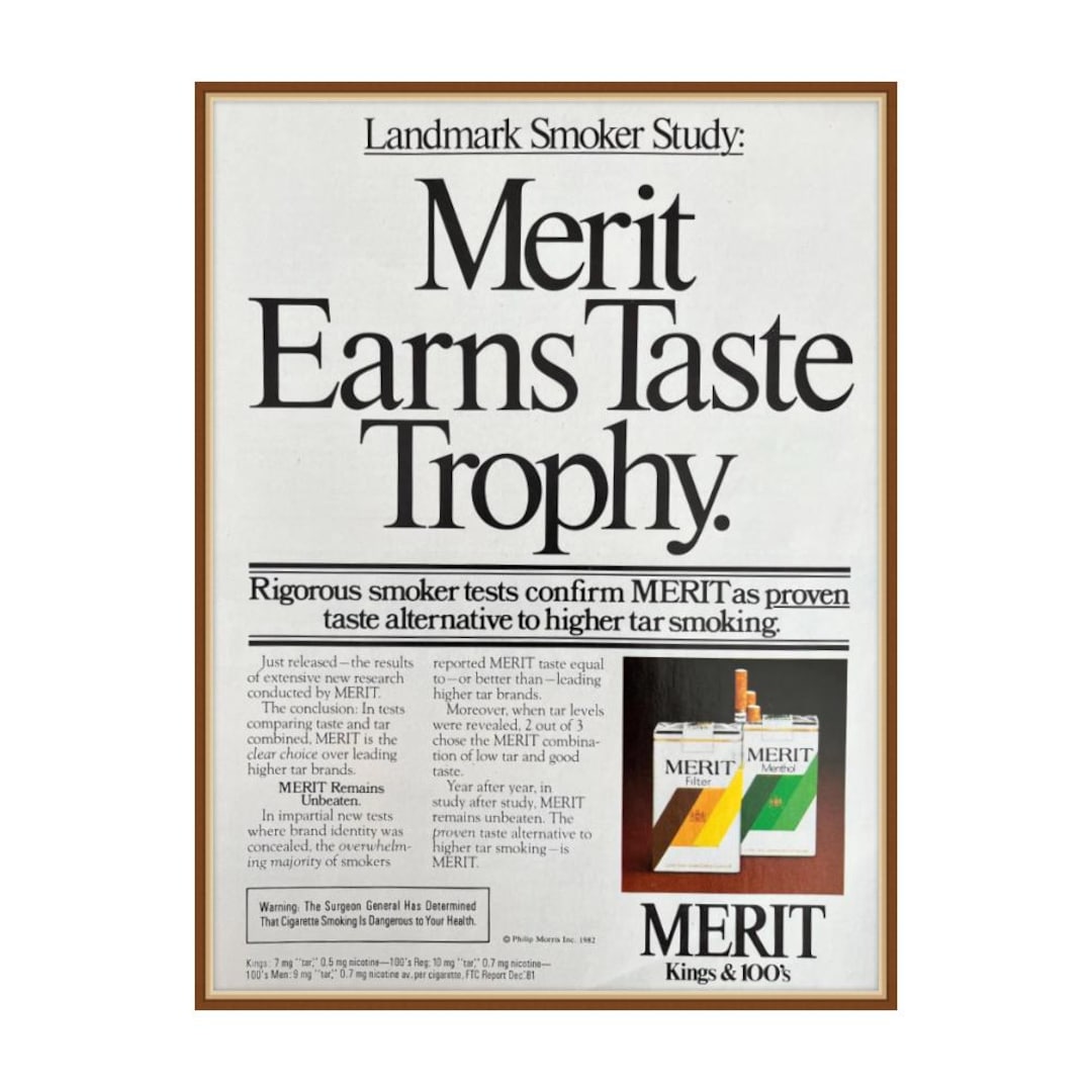 Vintage Merit Cigarettes Advertisement - Etsy