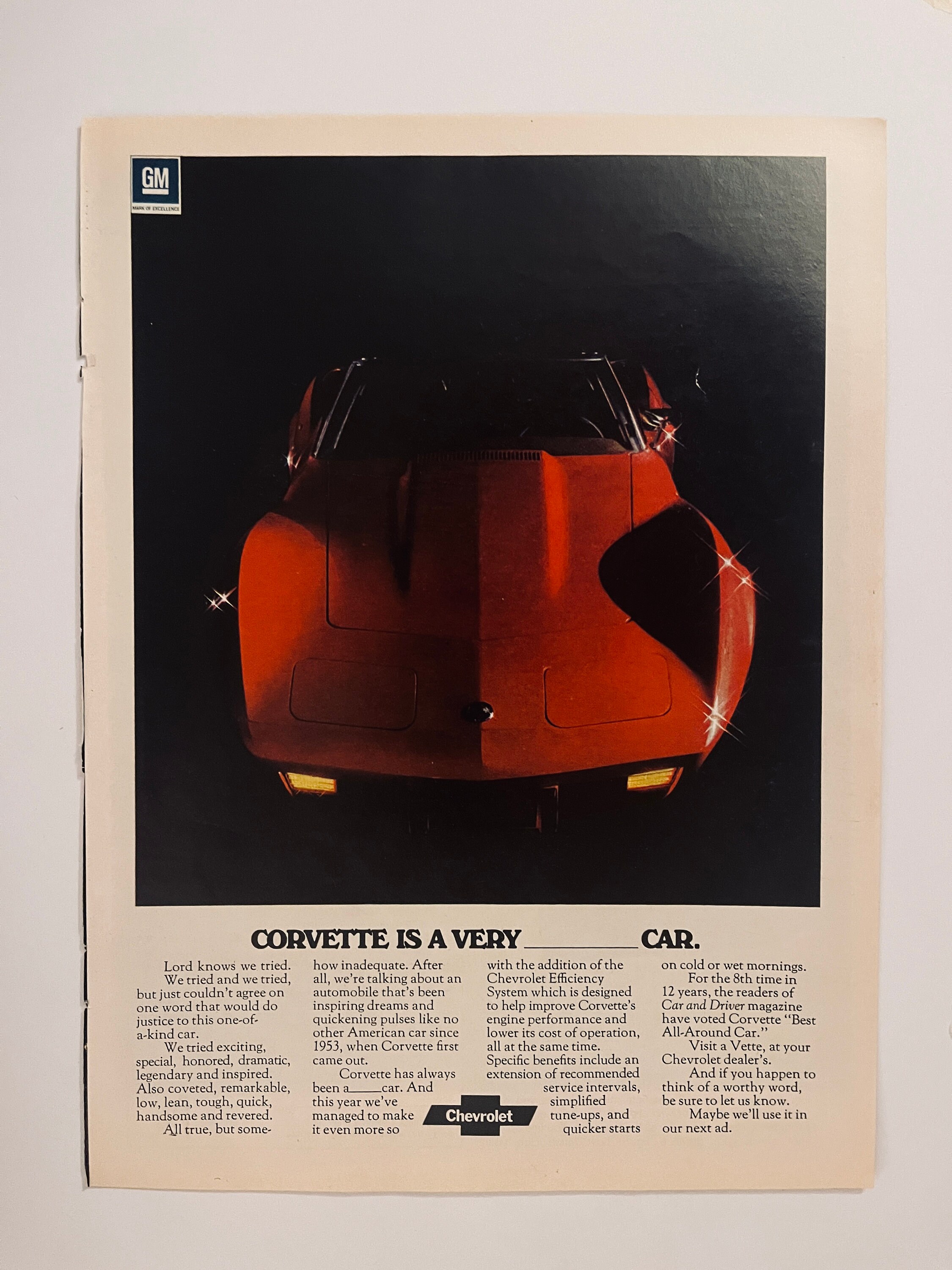 Vintage Corvette Magazine Advertisement - Etsy