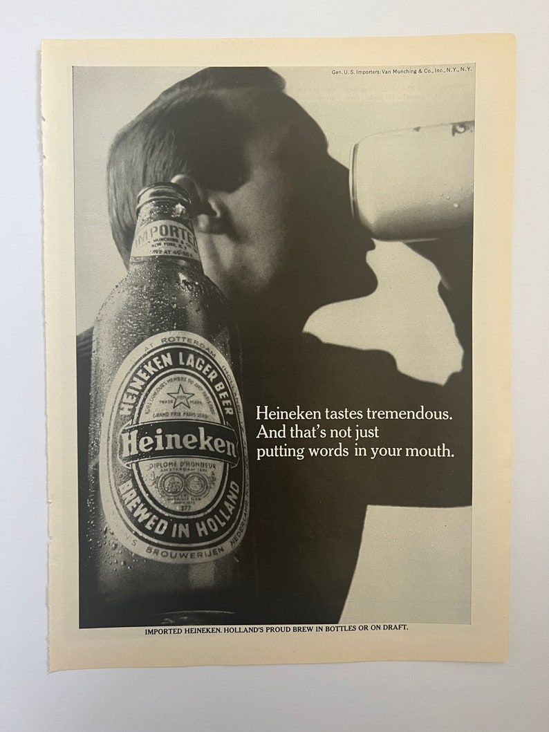 Vintage Heineken Beer Advertisement - Etsy