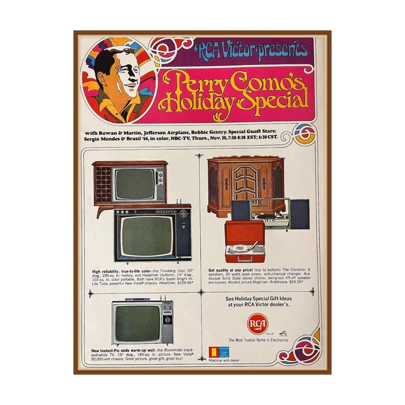 Vintage RCA Perry Como Advertisement - Etsy