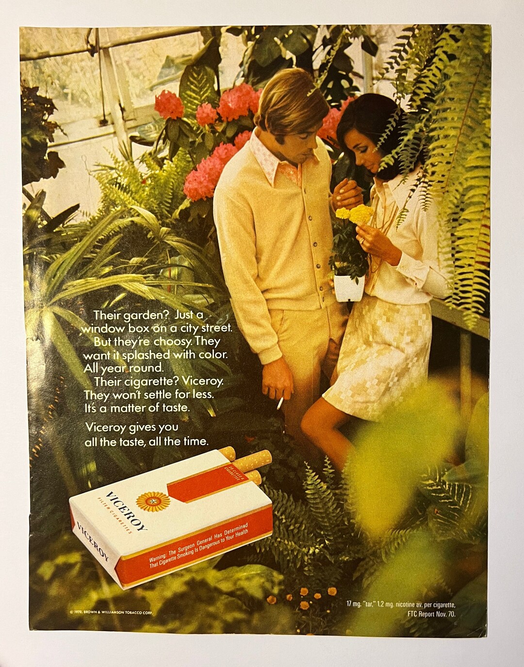 Vintage Viceroy Cigarettes Advertisement - Etsy