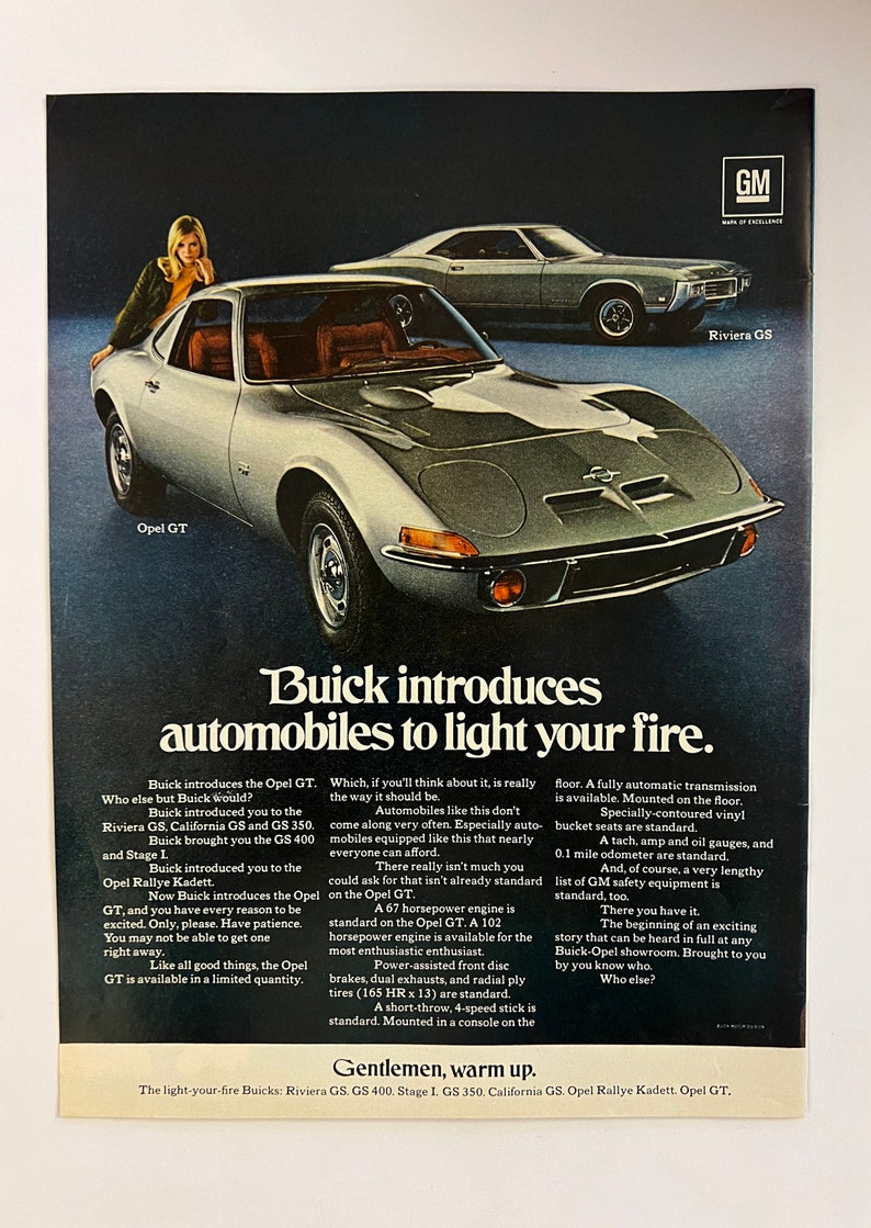 Vintage Buick Opal GT Advertisement - Etsy
