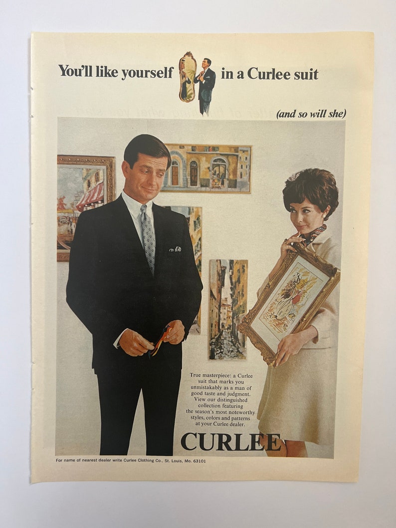 Vintage Curlee Suit Advertisement - Etsy