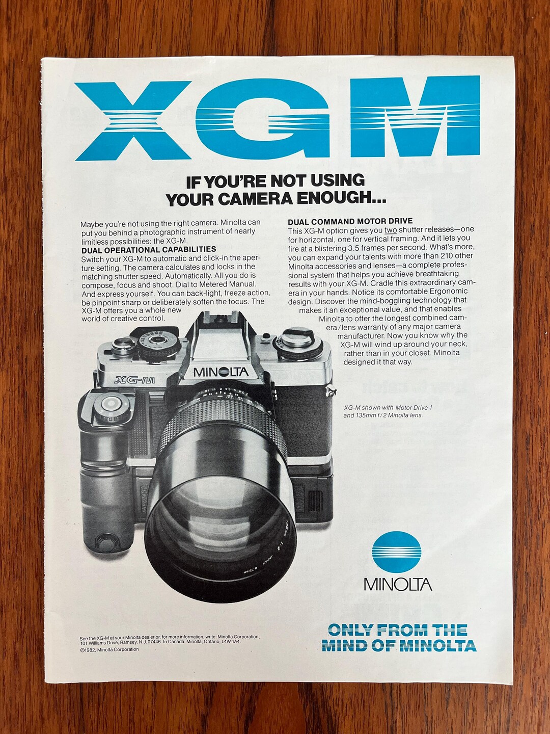 Vintage Minolta Camera Advertisement - Etsy