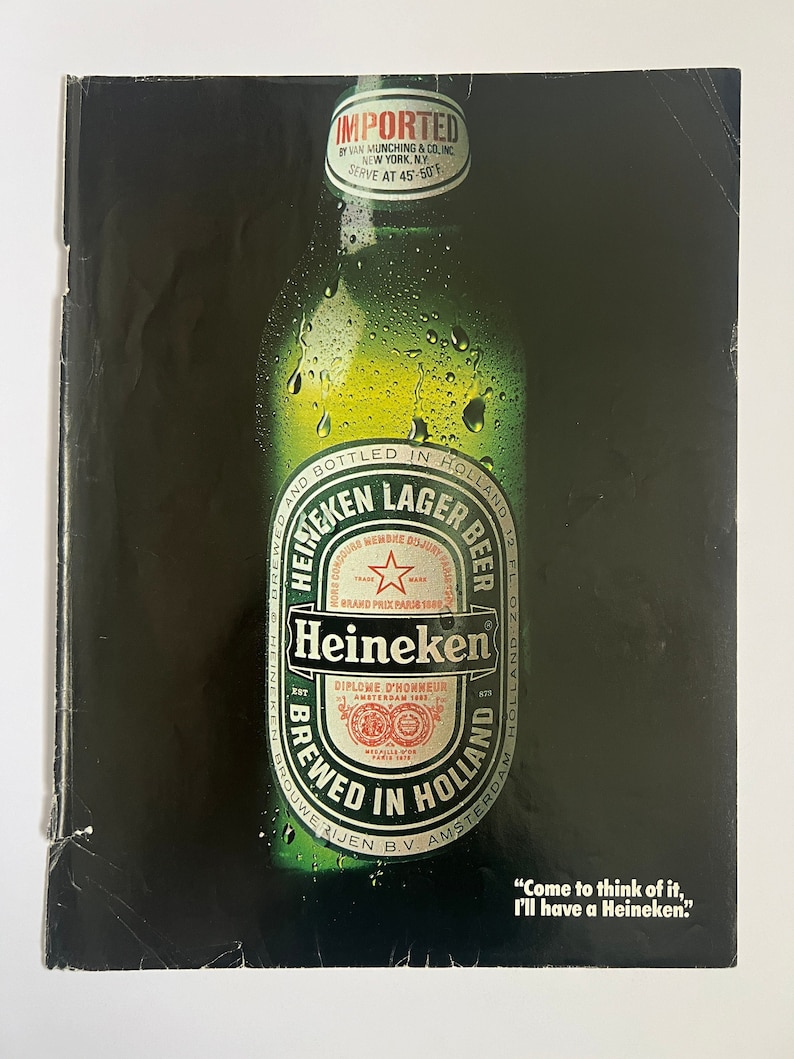 Vintage Heineken Beer Advertisement - Etsy