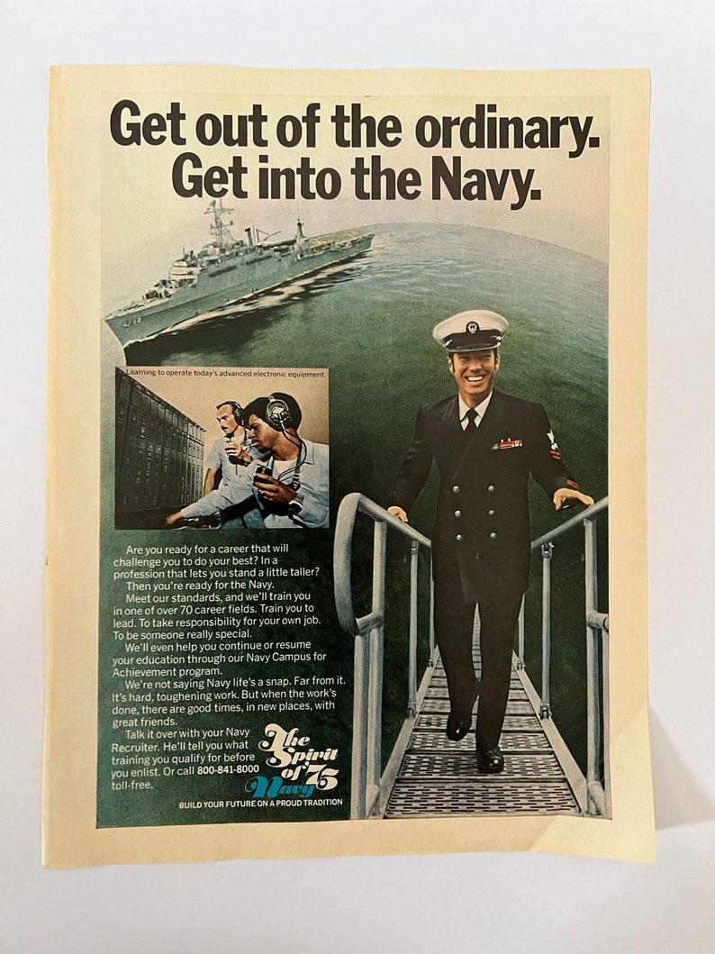 Vintage United States Navy Advertisement - Etsy