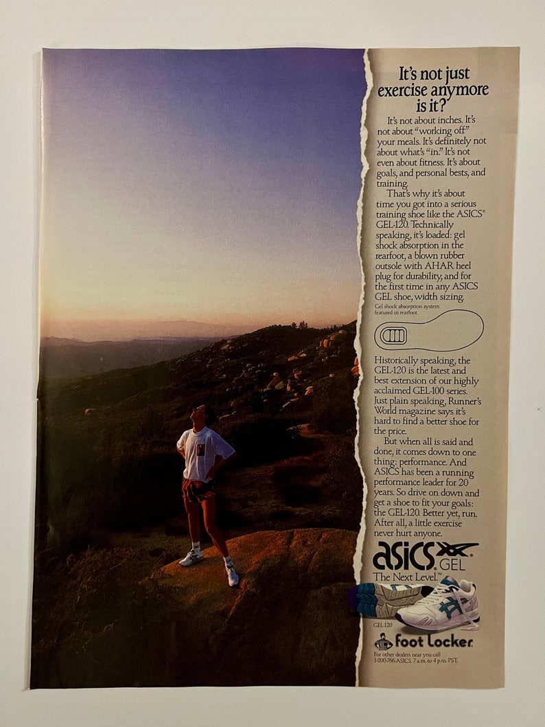 Vintage Asics Advertisement - Etsy
