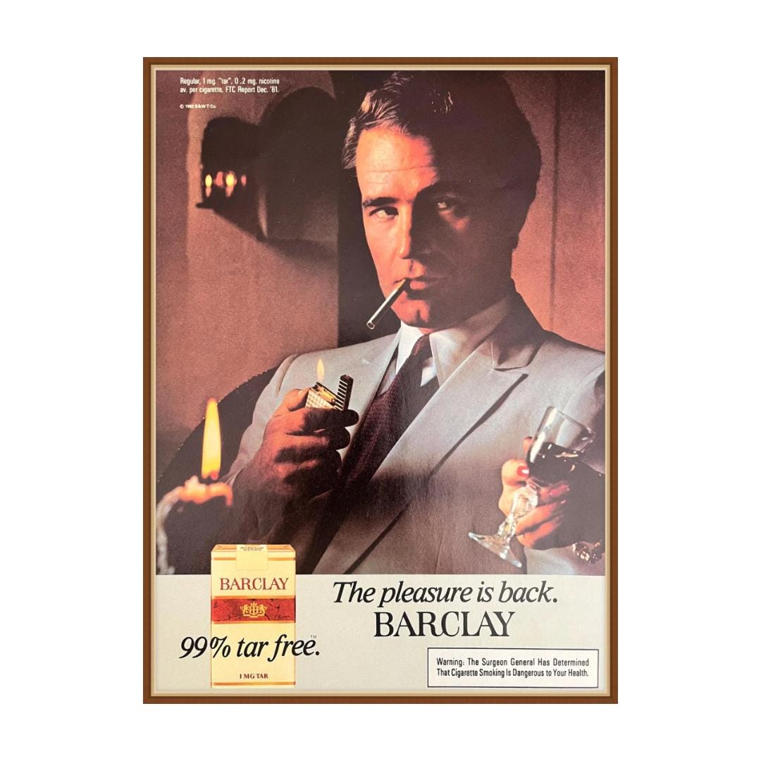 Vintage Barclay Cigarettes Advertisement - Etsy