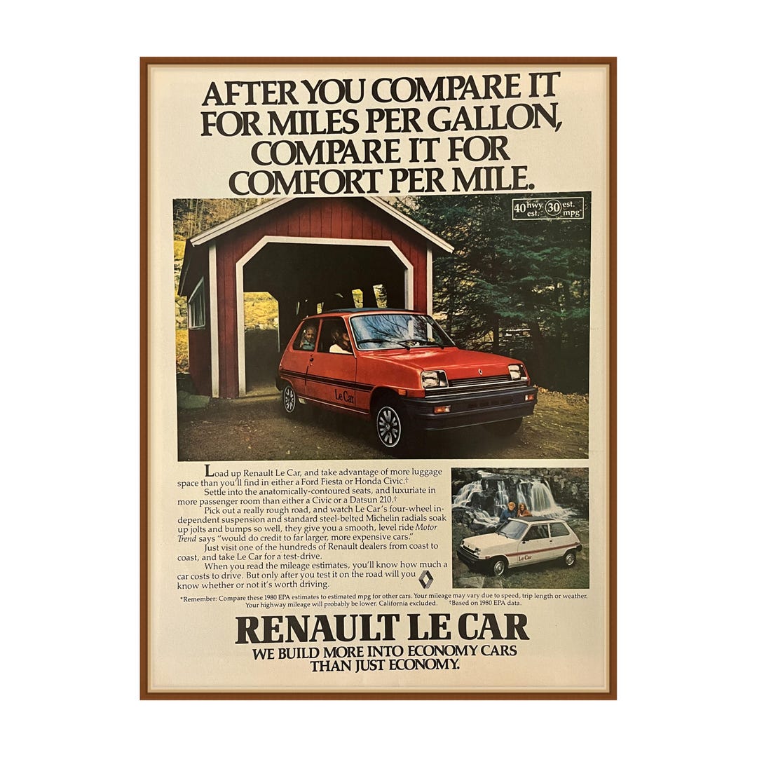 Vintage Renault Le Car Advertisement - Etsy