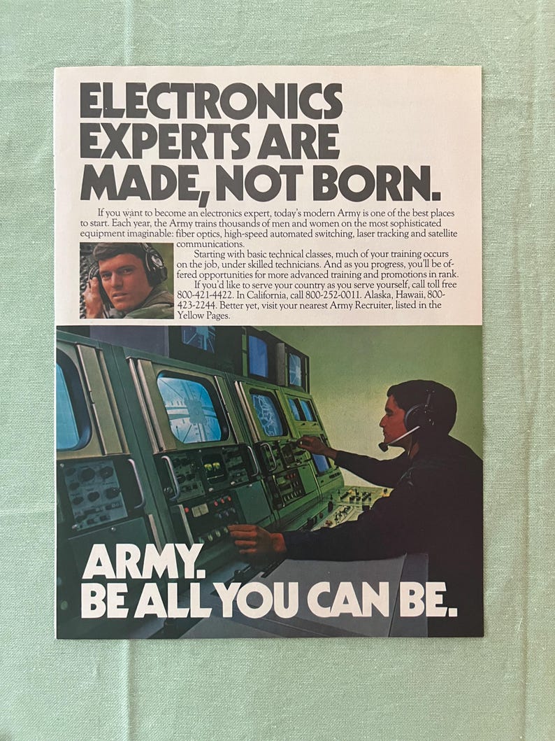 Vintage United States Army Advertisement - Etsy