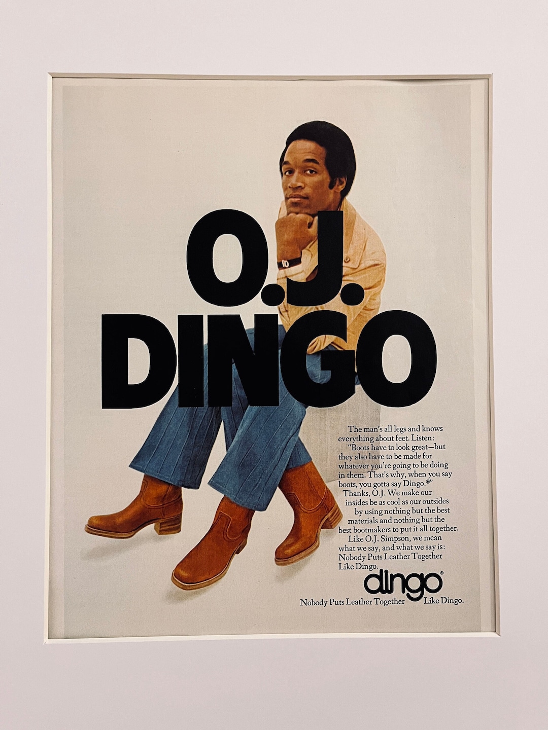 Vintage O.J. Simpson Dingo Magazine Advertisement - Etsy