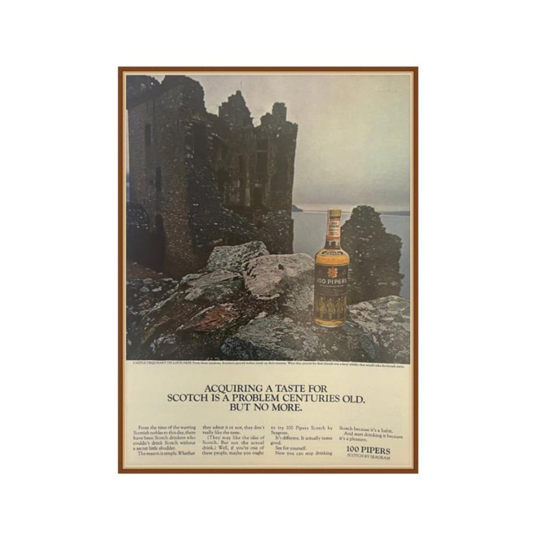 Vintage 100 Pipers Scotch Advertisement - Etsy