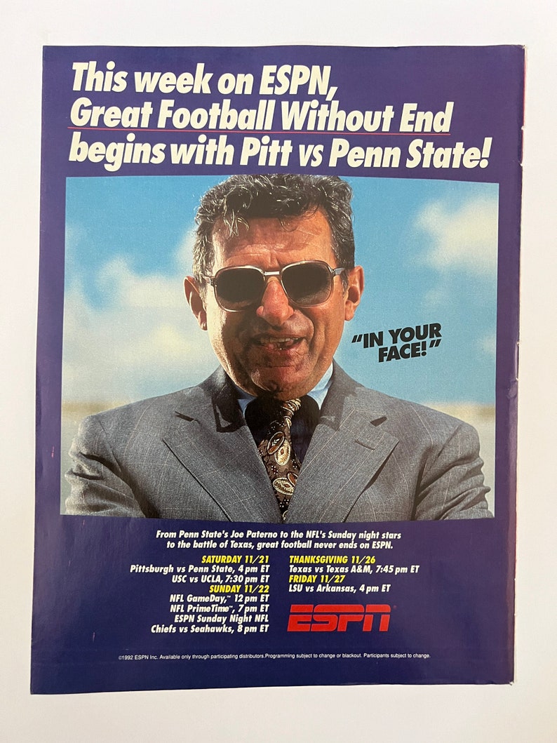 Vintage ESPN College Football Advertisement - Etsy