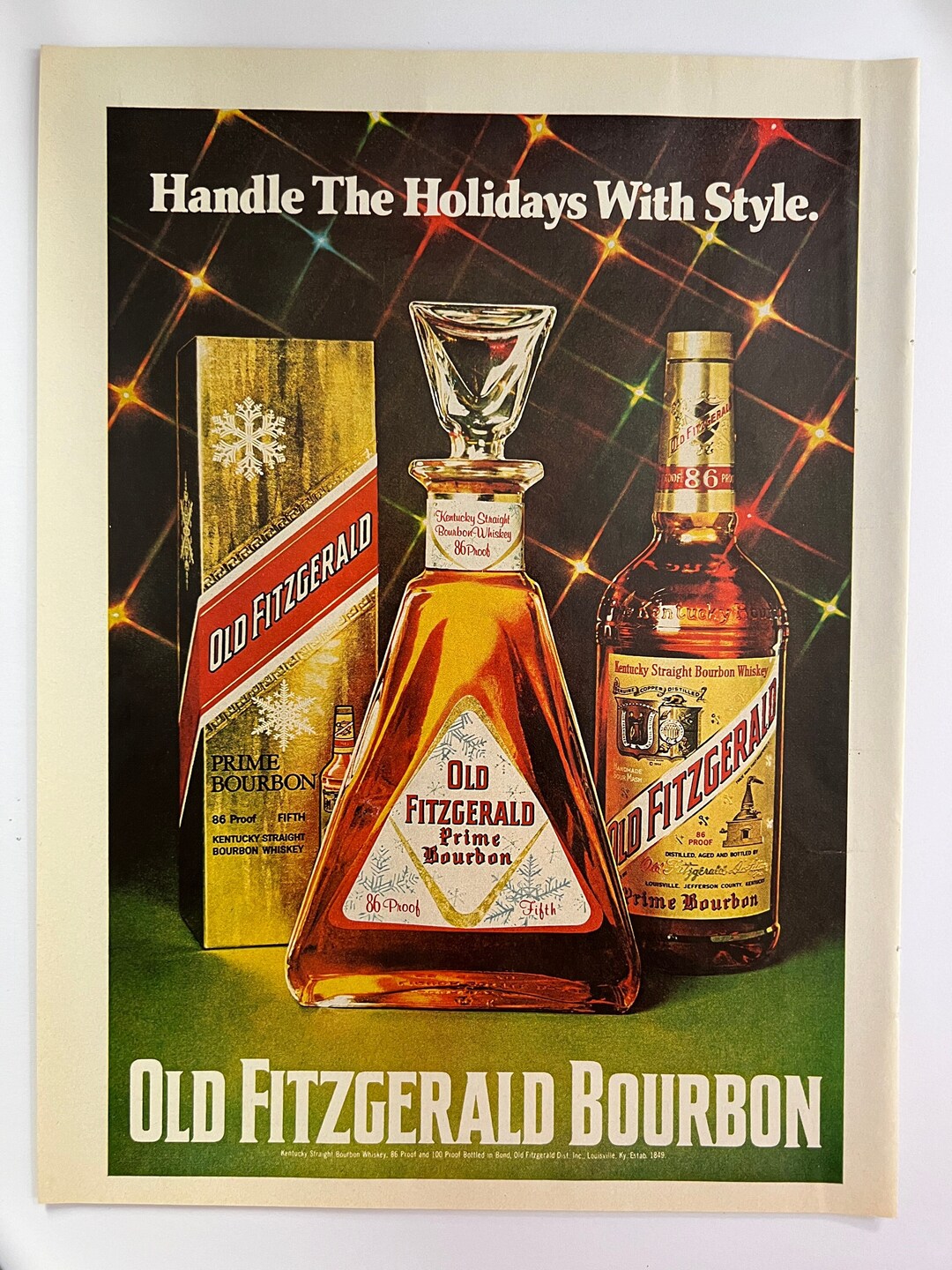 Vintage Old Fitzgerald Bourbon Advertisement - Etsy